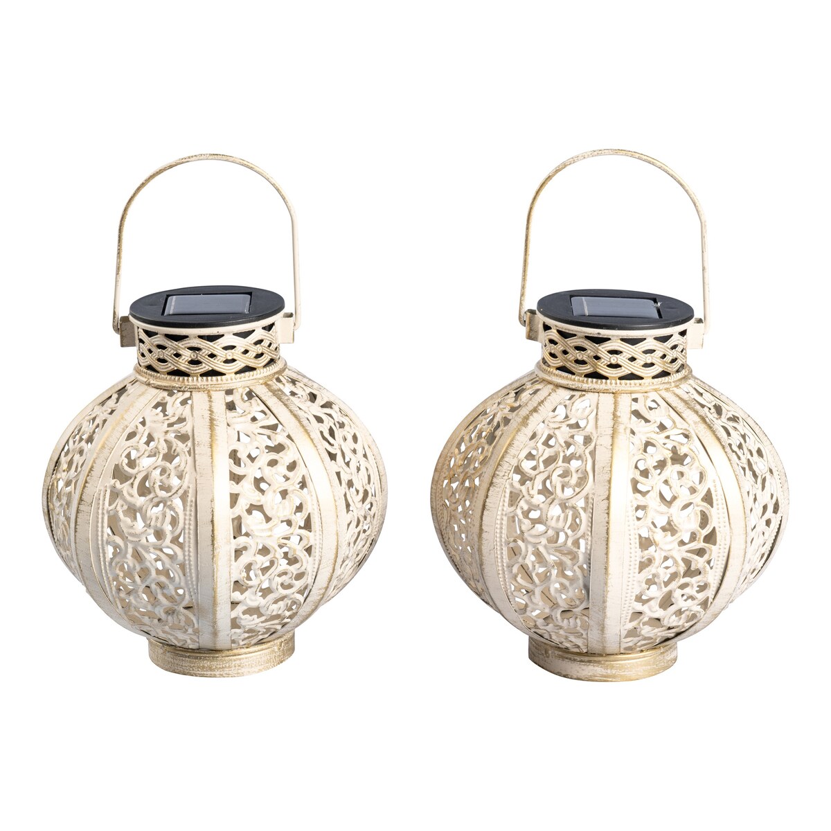 genialo - Photophores solaires en métal, 2 pièces