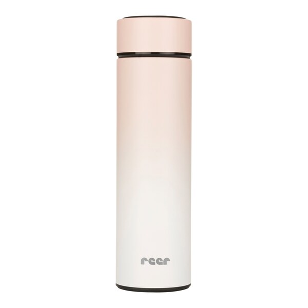 reer - Edelstahl-Isolierflasche 450 ml - rosa/weiß