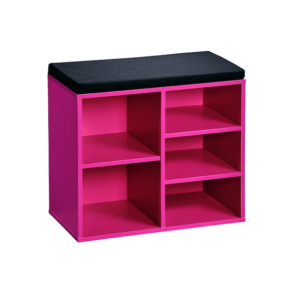 KESPER - Schuhschrank mit Sitzkissen, 5 Fächer - pink