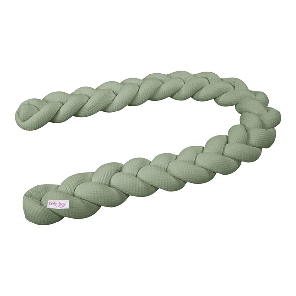 babybay® - Nestchenschlange Waffelpiqué geflochten 200 cm - jadegrün