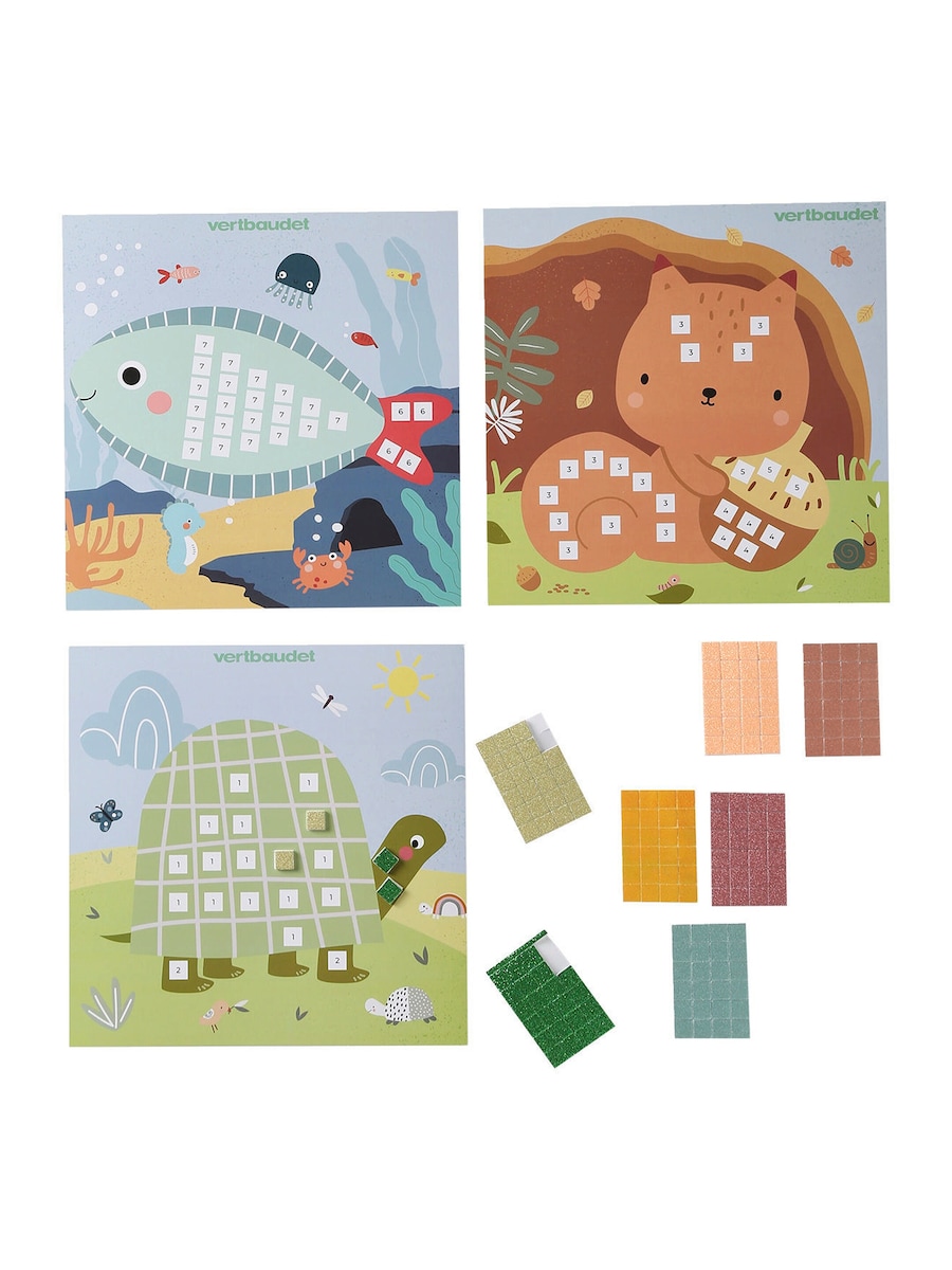 Vertbaudet - Sticker-Set mit Glitzer für Kinder - mehrfarbig