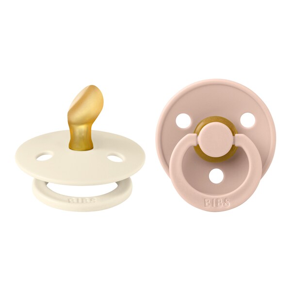 BIBS - 2er-Pack Colour Schnuller Latex, anatomisch, 0-6M - Ivory / Blush