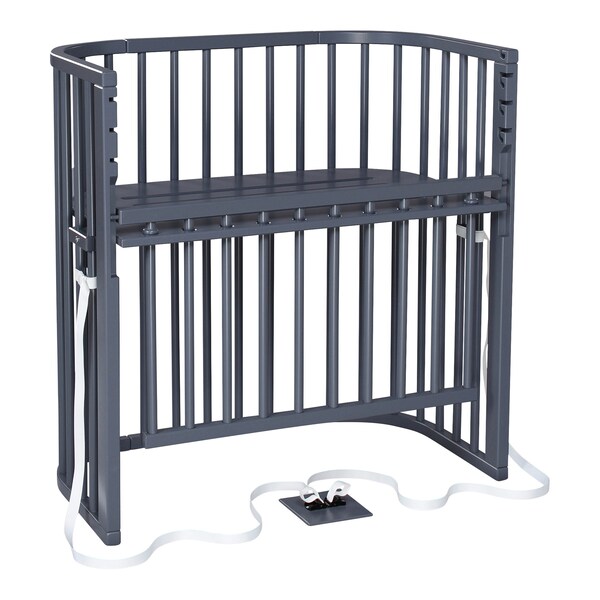 babybay® - Beistellbett Boxspring Comfort Plus 89x51 cm - grau / lackiert