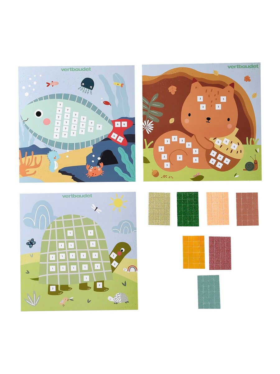 Vertbaudet - Sticker-Set mit Glitzer für Kinder - mehrfarbig