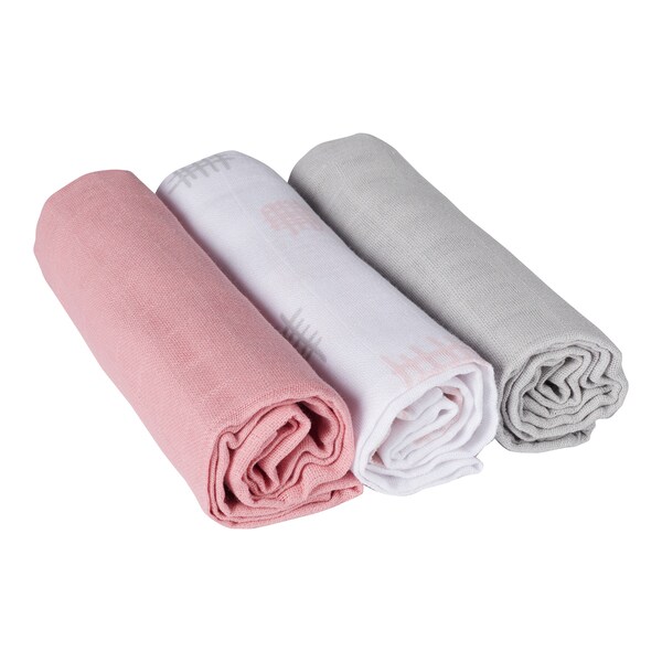 Bornino - 3er Pack Mullwindeln 80x80 cm - Grid