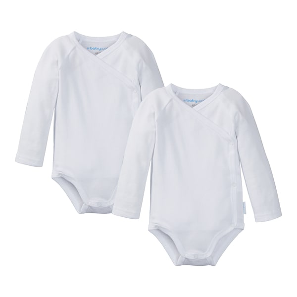 baby-walz - BASICS - 2er-Pack Wickelbodys langarm - weiß