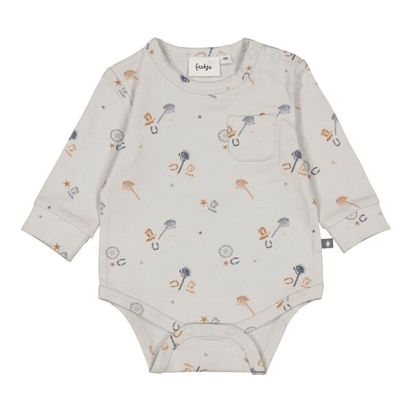 Feetje - Body langarm Ranch - hellblau/bunt