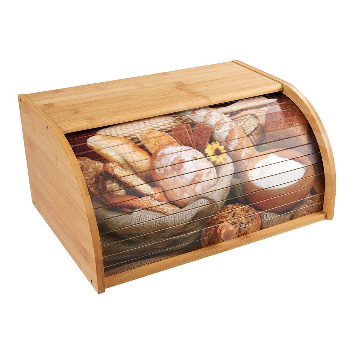 Huche à pain bambou avec couvercle coulissant