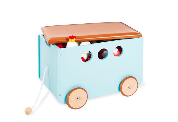 Pinolino - Spielzeugkiste mit Rollen „Jim”, mint | baby-walz