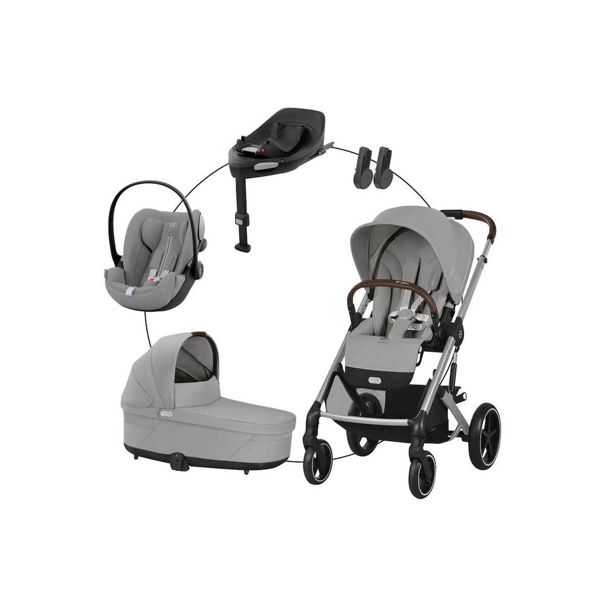 Cybex - GOLD - Poussette combinée Travel-set Balios S Lux avec coque ...