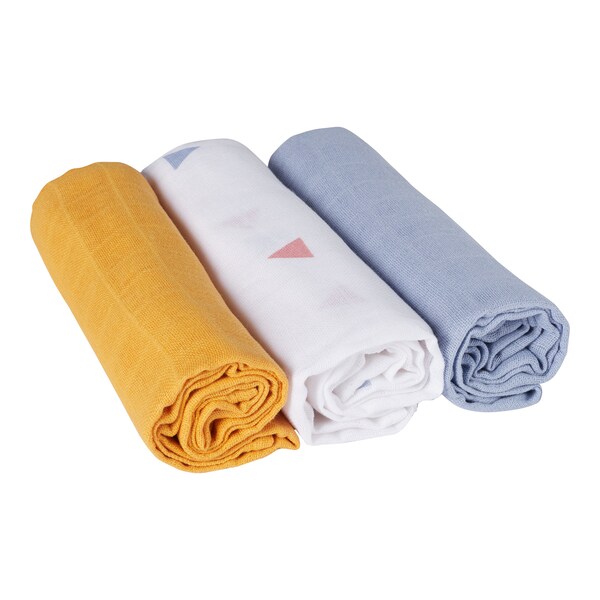 Bornino - 3er Pack Mullwindeln 80x80 cm - Triangle