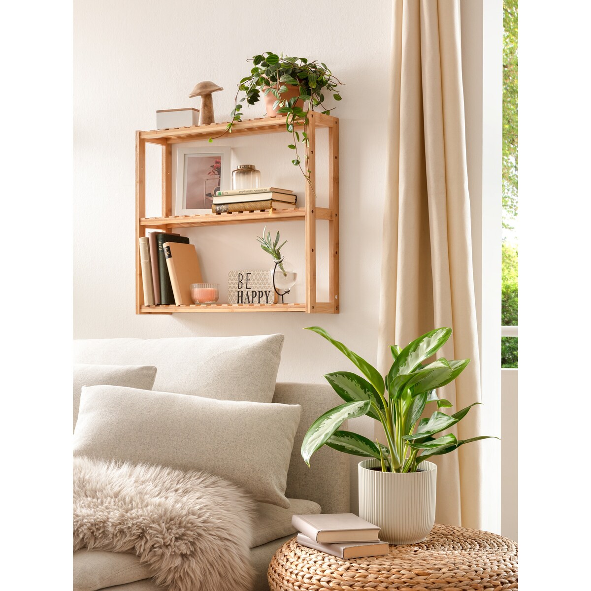 Wand- of staand rekje "Bamboe"