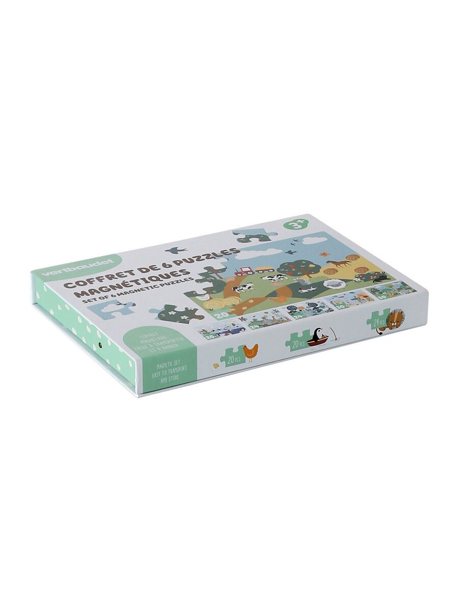 Vertbaudet - 6 magnetische Puzzles für Kinder, 20 bis 30 Teile - mehrfarbig