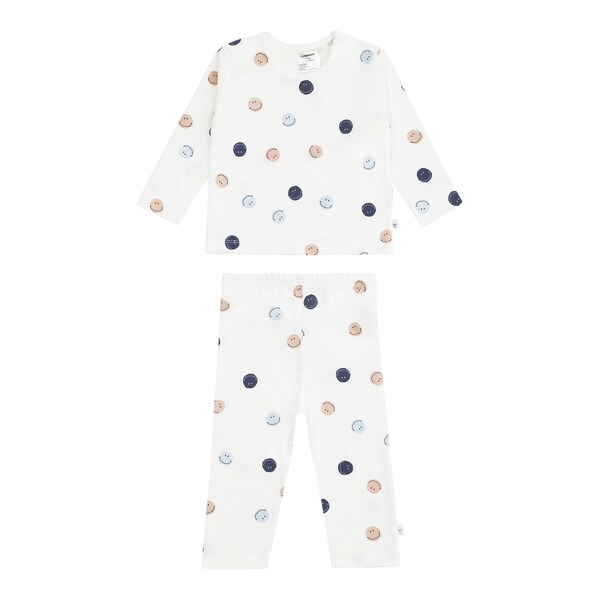 Lässig - Schlafanzug lang Smiley - natur/bunt