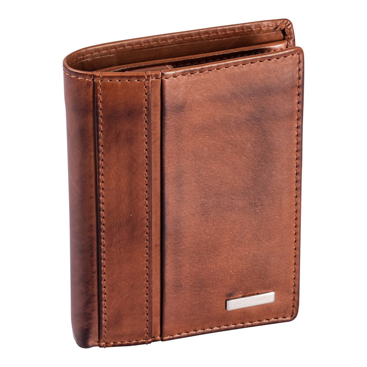 Portefeuille en cuir avec poche zippée