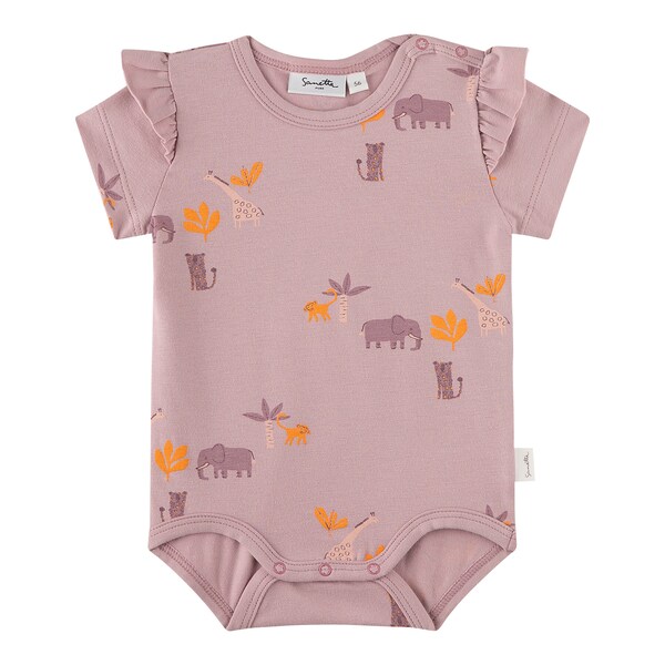 Sanetta Pure - Body kurzarm Safari - rosa/bunt