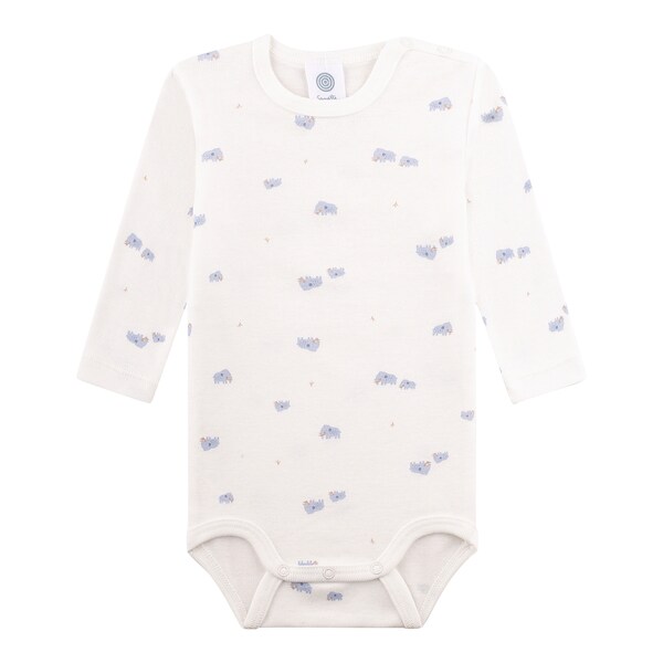 Sanetta - Body langarm Mammut - natur/blau